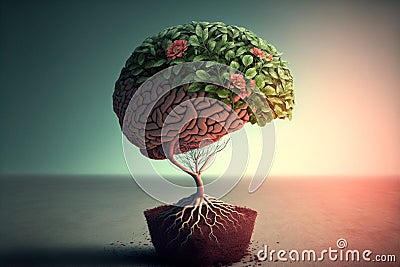 Plant Grows From A Brain. Royalty-Free Stock Image | CartoonDealer.com ...