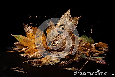 Plant Leaf Explosion In Reverse, With Decomposition And Decay Of Leaves ...