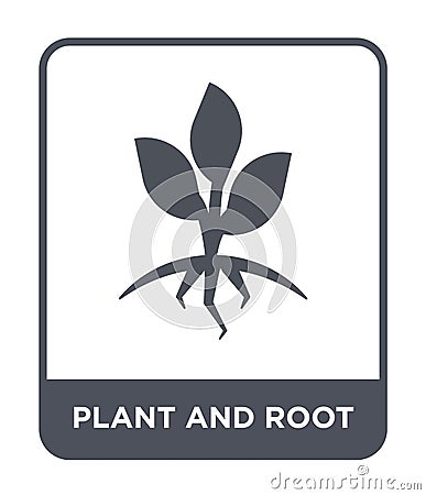 Plant And Root Icon In Trendy Design Style. Plant And Root Icon ...