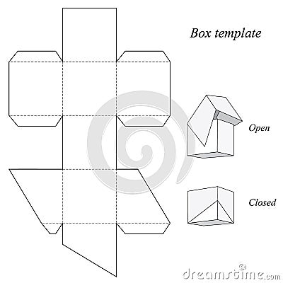 Plantilla De La Caja Cuadrada Con La Tapa Ilustración del Vector ...