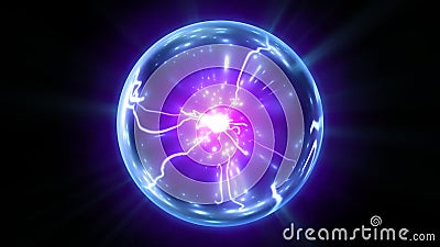 Plasma Ball in Blue and Purple Colors Looped. HD 1080. Stock Footage ...