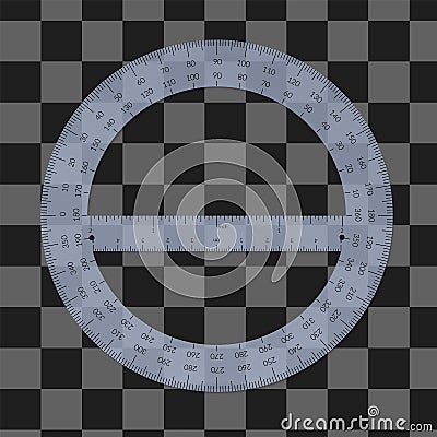 Plastic Circular Protractor With A Ruler Cartoon Vector | CartoonDealer ...