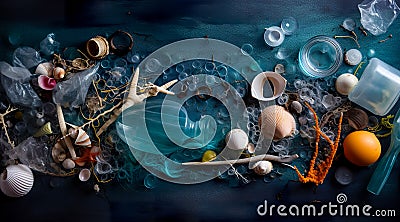 Plastic Pollution. Problem Plastic Bottles And Microplastics. Marine ...