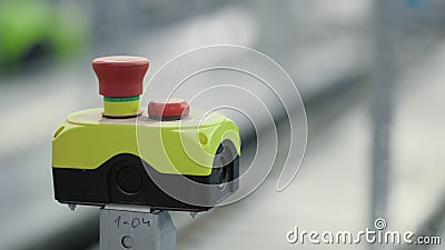 Plastic Red Stop Button, Hand Reset Emergency Signal. Profuction ...