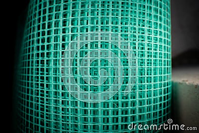 Plastic Reinforcing Facade Mesh In Green Color Close-up. Plaster Mesh ...