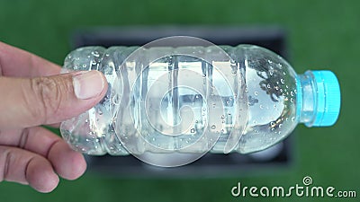 Plastic Water Bottle Drop into a Bin for Recycle Waste. Stock Video ...