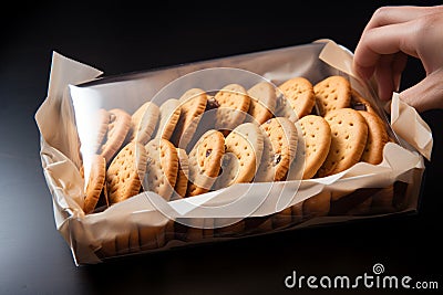Plastic Wrapped Delight Top View Of Cookies In A Packet Royalty-Free ...