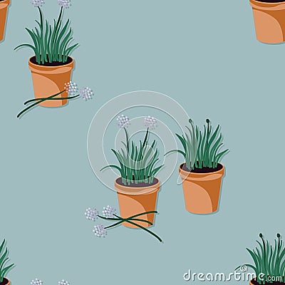 Growing Chives Illustration Cartoon Vector | CartoonDealer.com #134594997