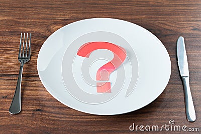 Plate With A Question Mark On Desk Royalty-Free Stock Photo ...