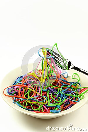 Plate Of Spaghetti Made Of Rubber Bands Stock Image | CartoonDealer.com ...