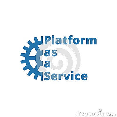 Platform As A Service. PaaS Technology Icon, Logo. Packaged Software ...