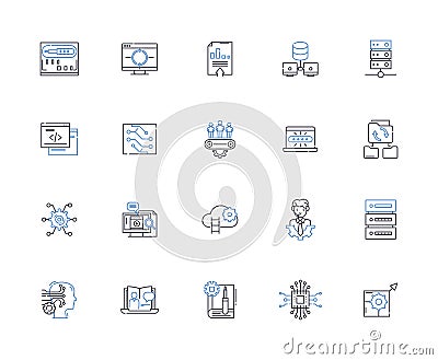 Platform Graphics Line Icons Collection. D, Render, Vector, Polygon, Pixel, Texture, Shader ...
