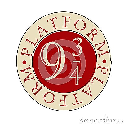 Platform 9 3 4 Icon, Emblem Vector. | CartoonDealer.com #252480721