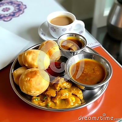 A Platter Of Vada, Sambar, And Chutney With A Cup Of Filter Coffee On A ...