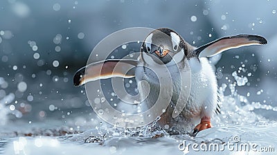 Playful Penguin Splash Royalty-Free Stock Photography | CartoonDealer ...