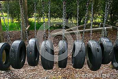 Playground Tire Bridge Swing Royalty Free Stock Photography - Image ...