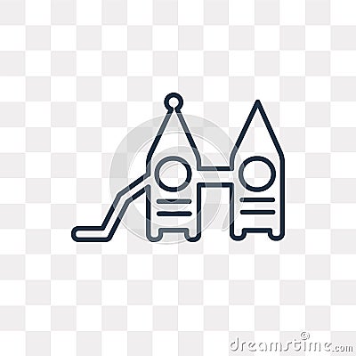 Playhouse Vector Icon Isolated On Transparent Background, Linear ...