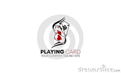 Unique Playing Card Logo Design Vector | CartoonDealer.com #232293506