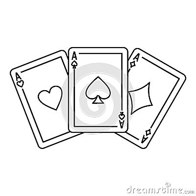 Playing Cards Icon, Outline Style Vector Illustration | CartoonDealer ...