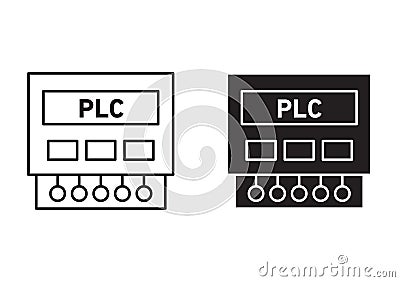 PLC Outline Icon Collection Or Set. PLC Thin Vector Line Art ...