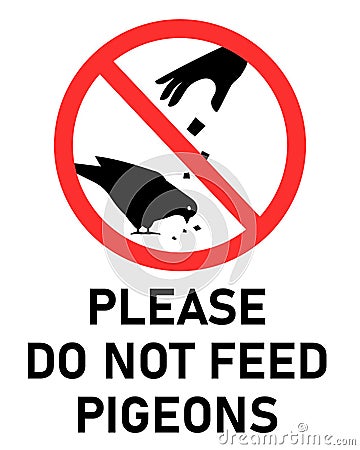 Please Do Not Feed Pigeons Sign. Cartoon Vector | CartoonDealer.com ...