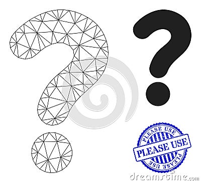Please Use Scratched Stamp And Web Network Question Mark Vector Icon ...