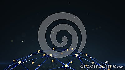 Plexus Network Structure With Glowing Nodes 3D Rendering Royalty-Free Stock Photography ...