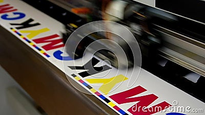 Plotter printing CMYK test stock video. Video of pantone - 107568959