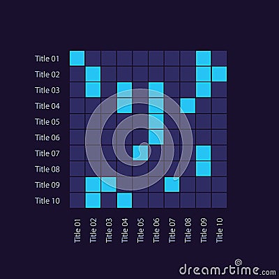 Plotting Grid Infographic Chart Design Template For Dark Theme Vector ...