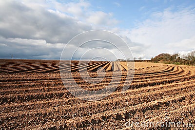 Ploughed Field Furrows Stock Photography - Image: 695692