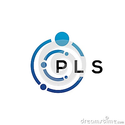 PLS Letter Technology Logo Design On White Background. PLS Creative ...