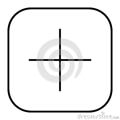 Plus Button Thin Line Icon. Add Sign Illustration Isolated On White ...