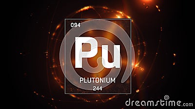 Plutonium As Element 94 Of The Periodic Table 3D Illustration On Orange ...