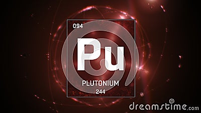 Plutonium As Element 94 Of The Periodic Table 3D Illustration On Red ...