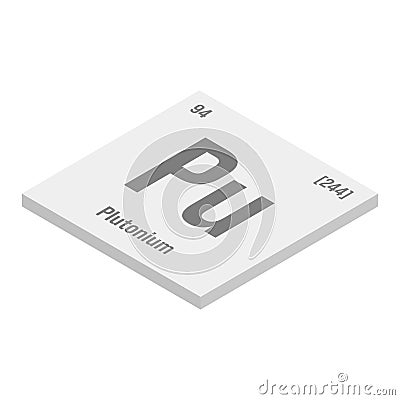 Plutonium, Pu, Periodic Table Element Cartoon Vector | CartoonDealer ...
