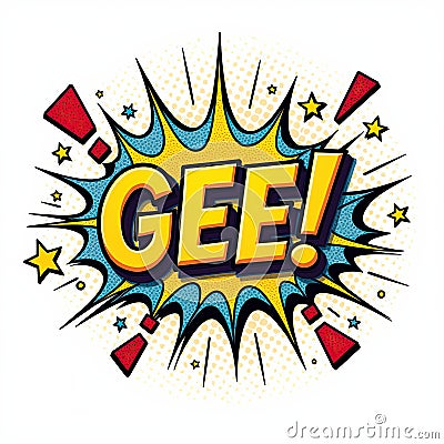 Vibrant And Dynamic Comic Art Style Showcasing The Word Gee, Png, Ai ...
