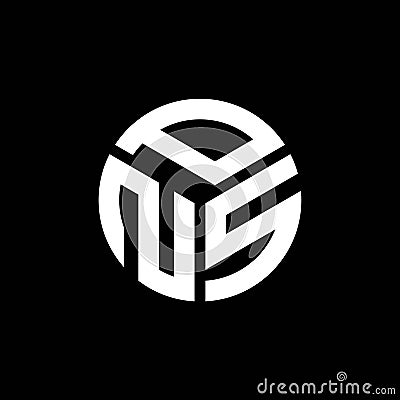 PNS Letter Logo Design On Black Background. PNS Creative Initials ...