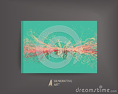 Point Explode. Array With Dynamic Emitted Particles. Textbook, Booklet Or Notebook Mockup ...