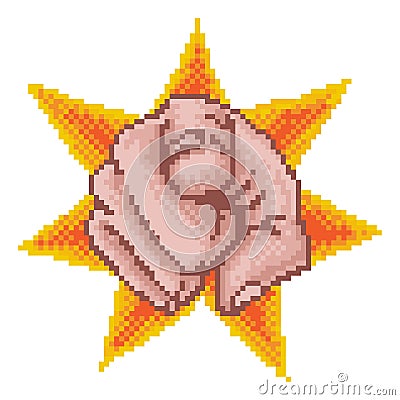 Pointing Hand Pixel Art Vector Illustration | CartoonDealer.com #76318434