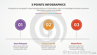 3 Points Or Stages Infographic Concept With Right Direction And Timeline Style For Slide ...