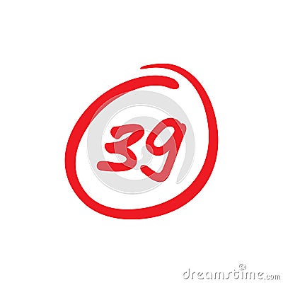 39 Points Test Score, Thirty Nine Points Exam Results - Vector ...