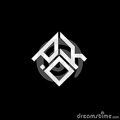 POK Letter Logo Design On Black Background. POK Creative Initials ...