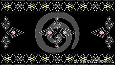 Fabric Kain Sasirangan Vector Typical Of The Banjar Tribe, Black ...