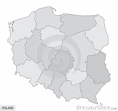 Poland Grayscale Map Vector Illustration | CartoonDealer.com #213261328