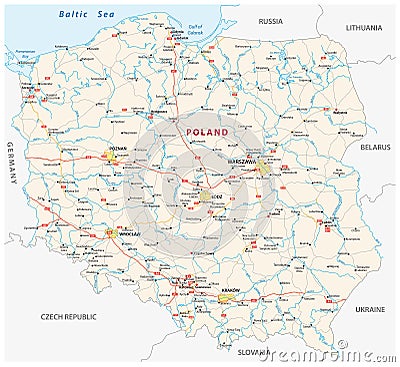 Poland Road Map Royalty-Free Stock Photography | CartoonDealer.com ...
