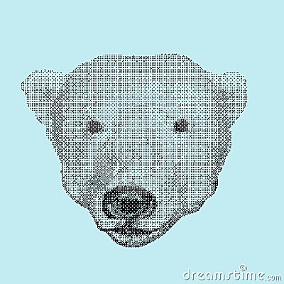 Polar Bear Head. White Kind And Smiling Bear. Versatile Enhance Digital ...