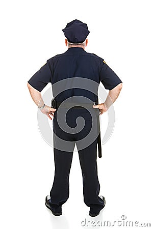 Police Officer Full Body Rear Stock Image | CartoonDealer.com #5558701