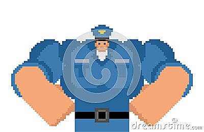 Police Officer Pixel Art. Pixelated Policeman. 8 Bit Cop. Vector ...