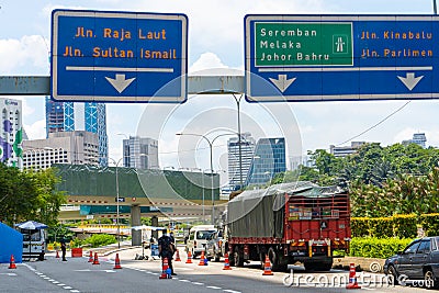 Police Road Block Post. Police Control On The Highway Before Entering ...