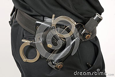Police Utility Belt With Cuffs And Baton Stock Image - Image: 24069411